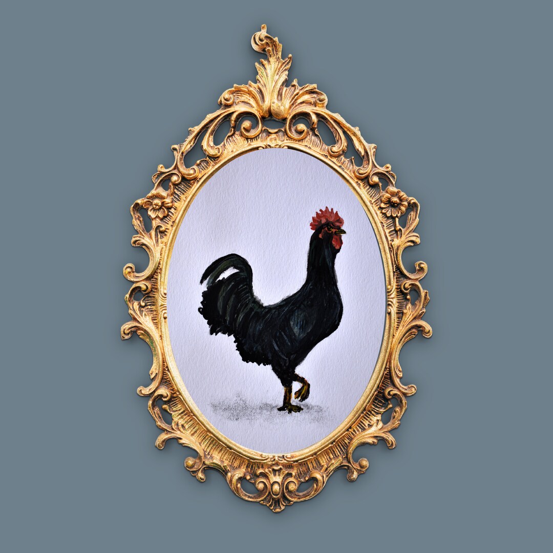 Junior // Rooster Painting // Chicken Art // Farm Art // - Etsy
