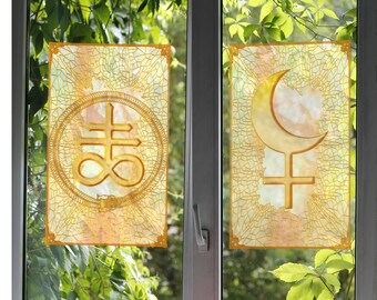 Satanic Stained Glass Window Film - Etsy