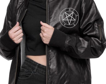 Satanic Leather Jacket - Etsy