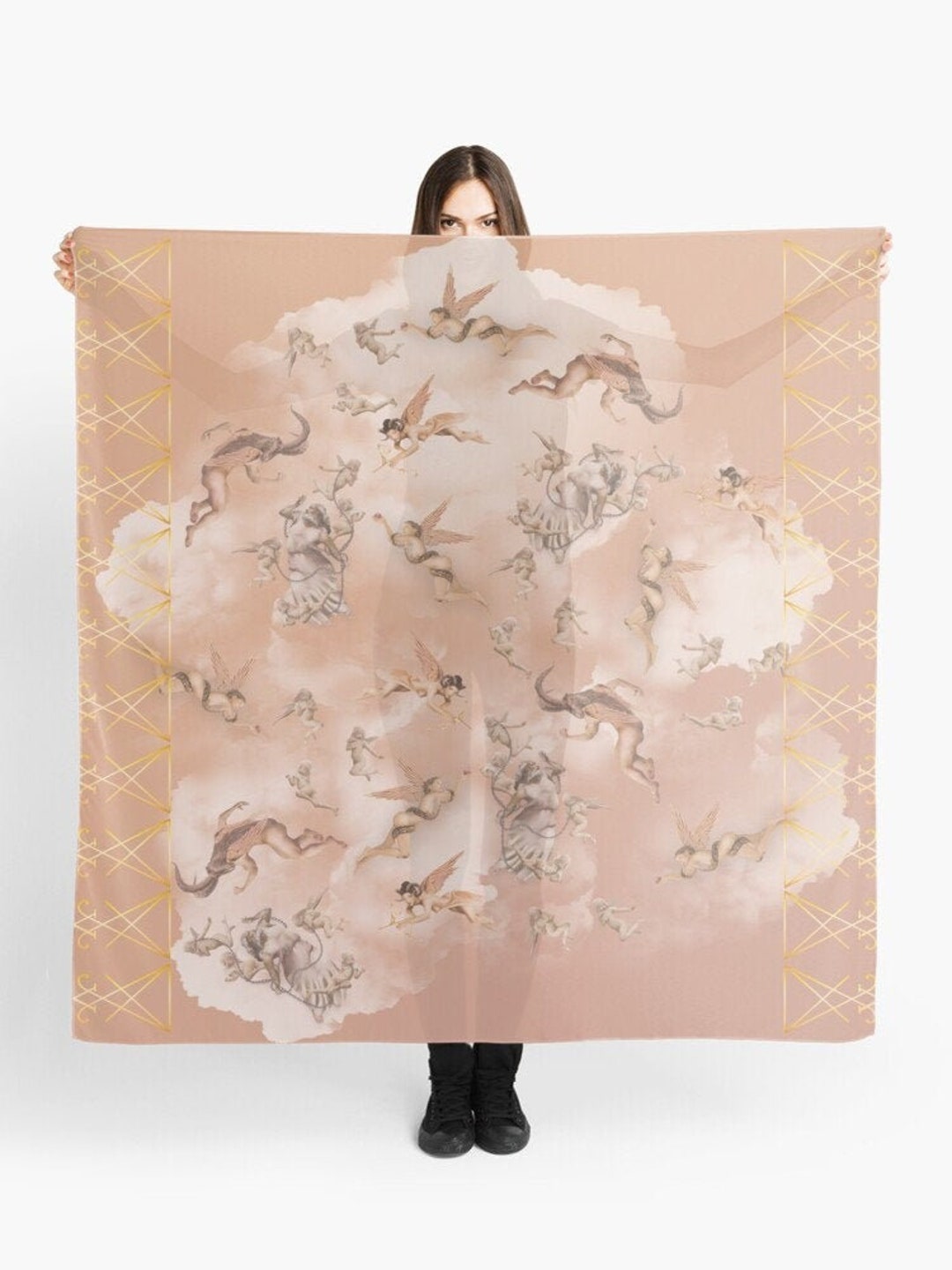 Fall of God Satanic Altar Tapestry Shaw 55x55 In. Sigil of Lucifer Pink ...