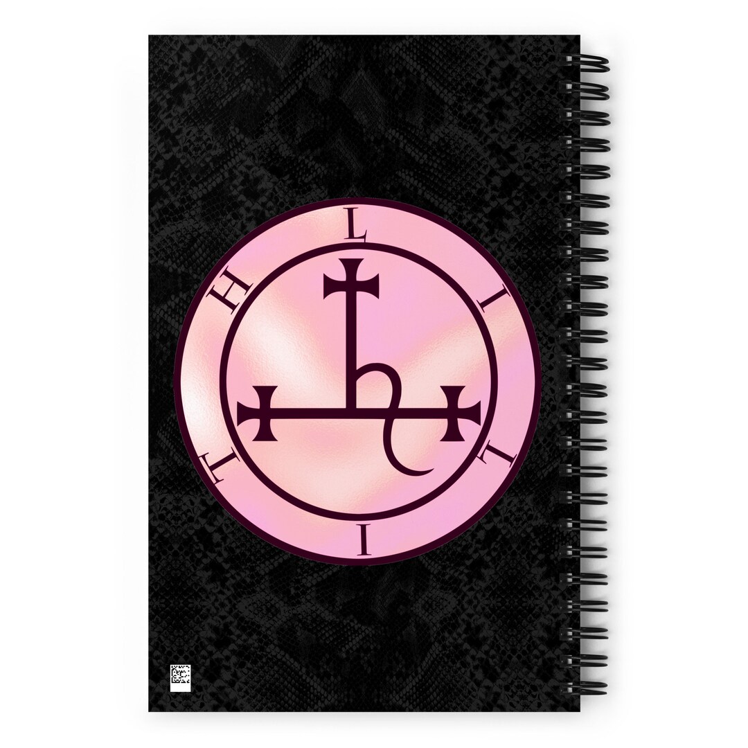 Snakeskin Lilith Lucifer Satanic Black Spiral Notebook Custom Pastel ...