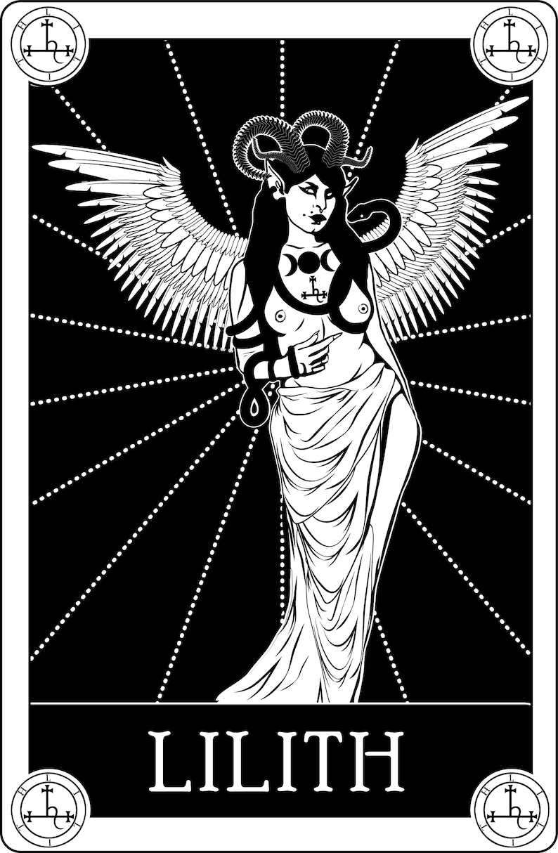 Lilith Digital Download Devil Tarot Card File | Lilith's Illustration ...