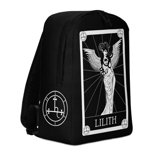 Lilith Gothic Black Backpack Lilith's Card Goth Travel Carry-all Laptop ...