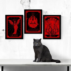 Satanic Tarot Card Wall Art Poster Print | Goth Demon Posters Occult ...