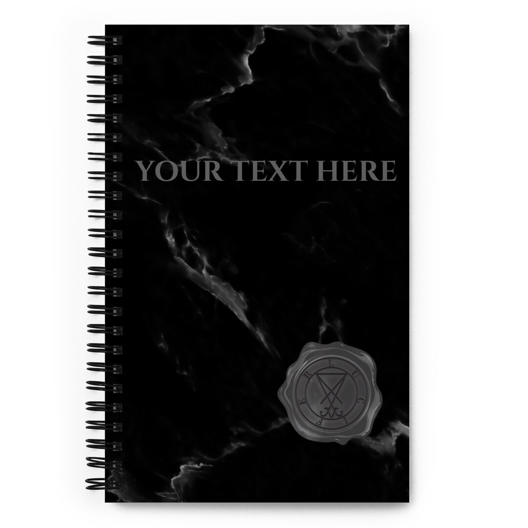 Custom Lucifer Black Wax Seal Satanic Spiral Notebook Lucifer's Marble ...
