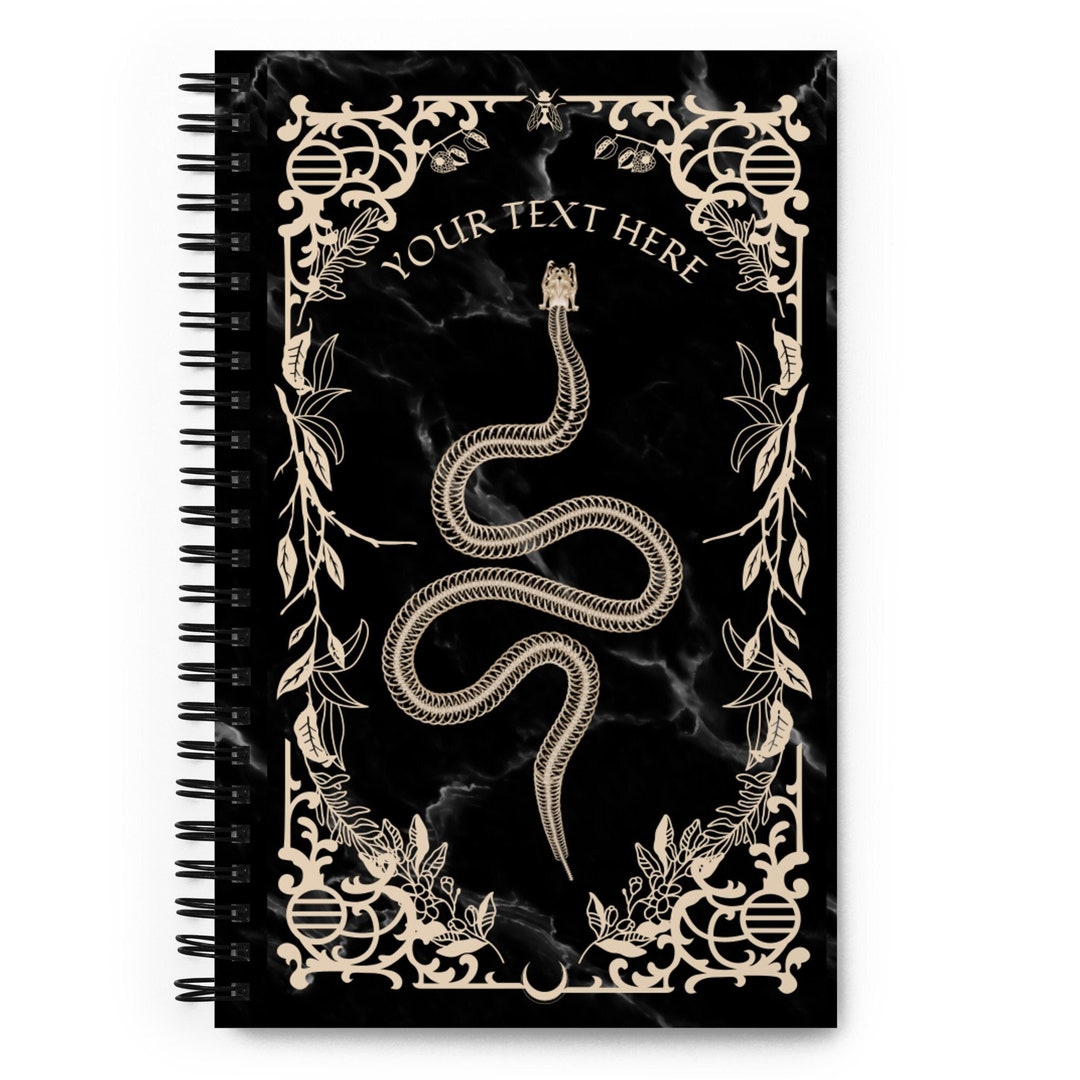 Gothic Custom Cover Serpent 6x8in Black Spiral Notebook Goth ...