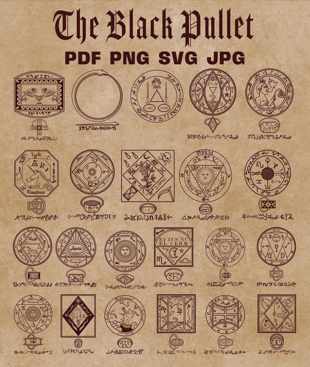 The Black Pullet - Hen With the Golden Eggs Sigil SVG PDF PNG Jpg ...