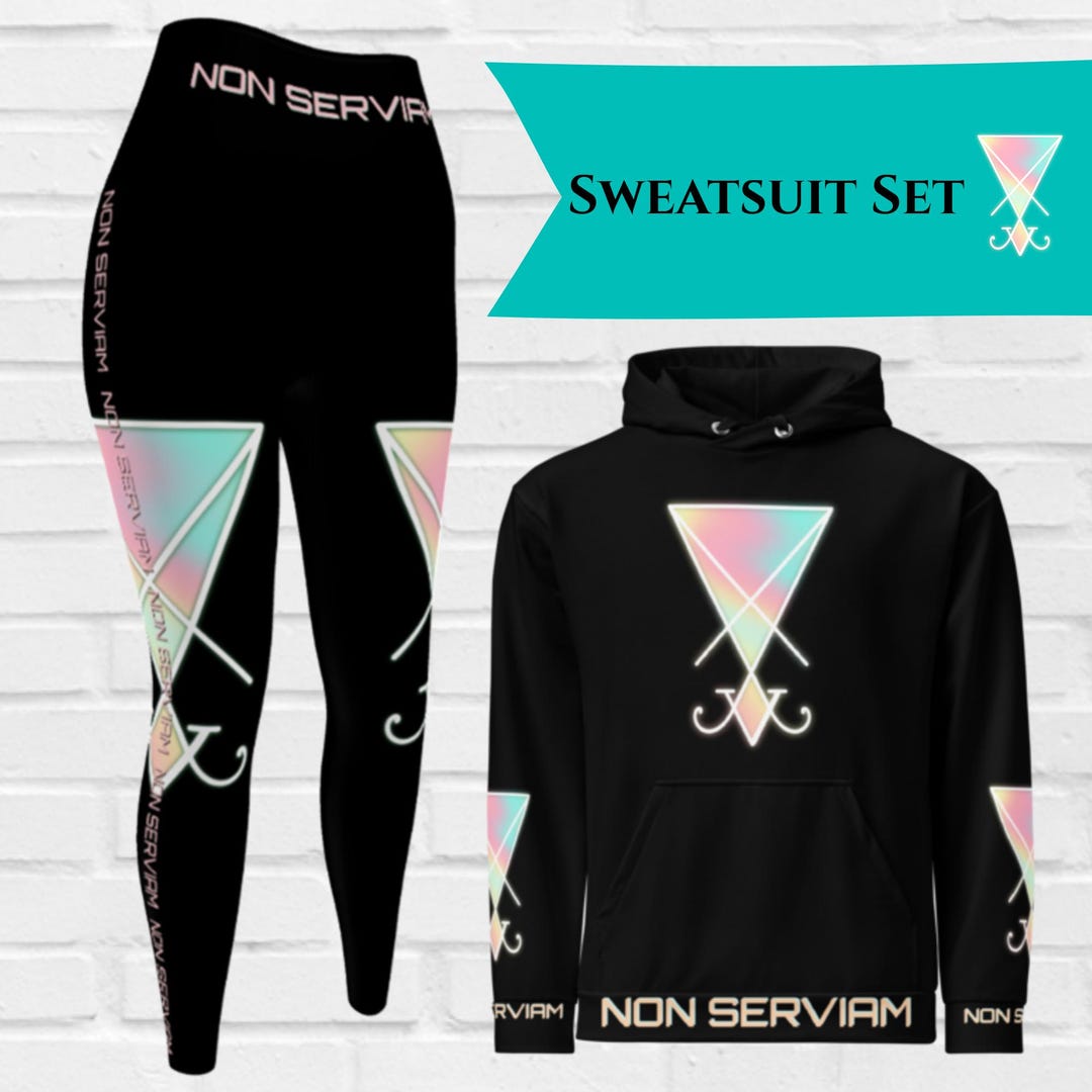 Non Serviam Lucifer Satanic Leggings Matching Set Lucifer's Pink Sigil ...