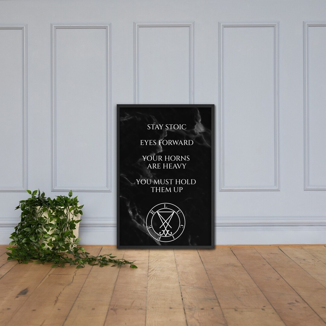 Demon Sigil Framed Wall Art Print Decorations Goth Satanic Motivational ...