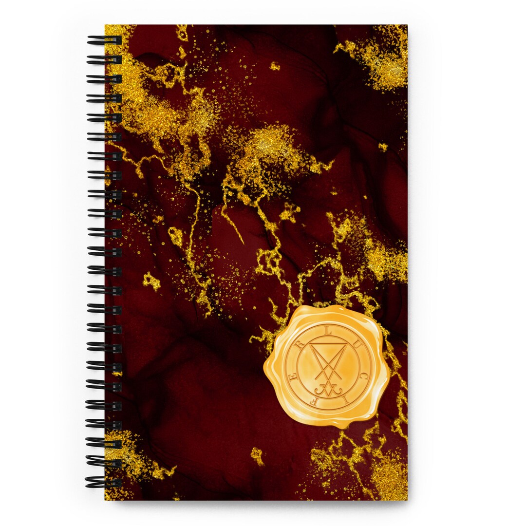 Custom Lucifer Gold Wax Seal Satanic Spiral Notebook Lucifers Marble ...