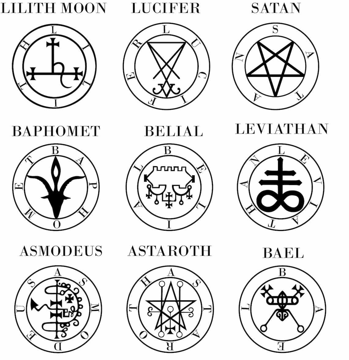 Lucifer Sigil Black Backpack Luciferian Gothic Occult Sigils - Etsy