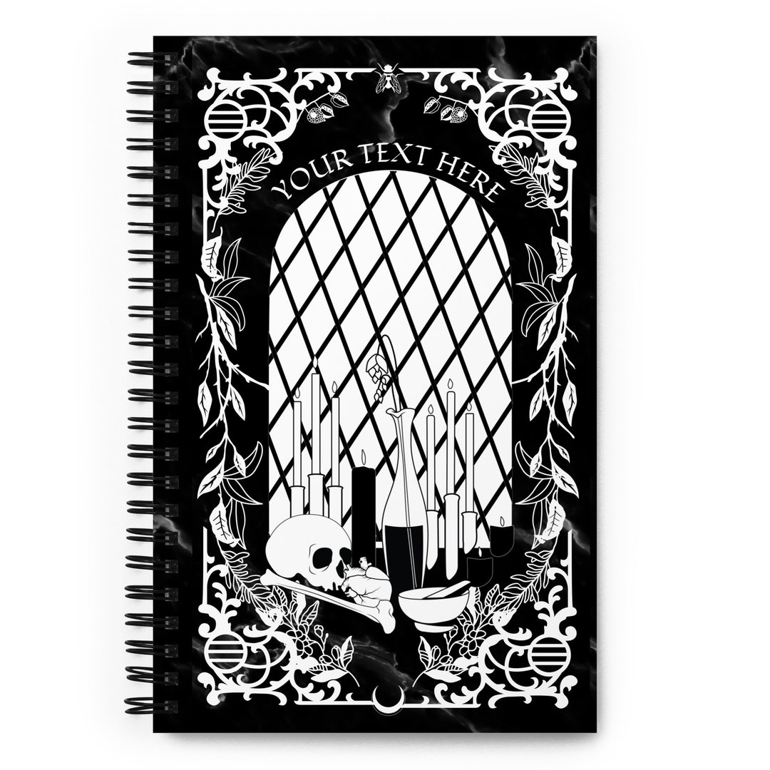 Custom Gothic Black Spiral Horror Notebook Mini 6x8 Goth Witch ...