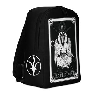 Baphomet Gothic Black Backpack Devil Tarot Card Goth Travel Carry-all ...