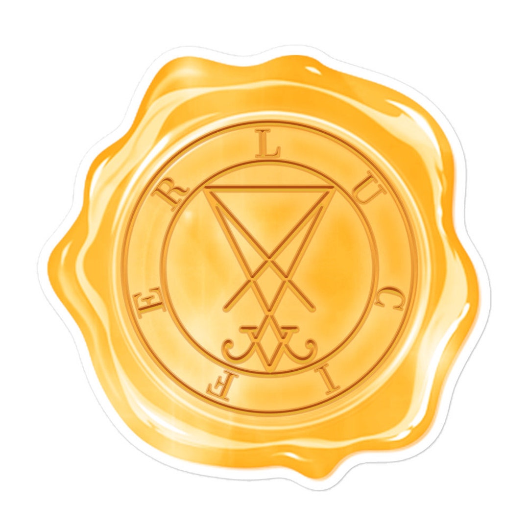 Gold Lucifer Satanic Wax Seals Sticker Pastel Goth Luciferian Envelope ...