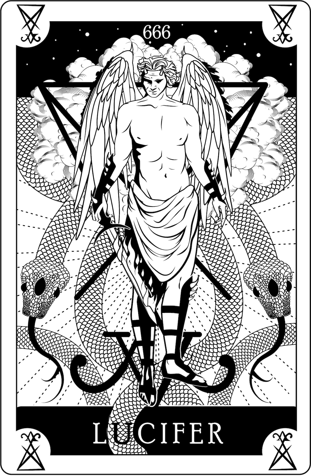 Lucifer Fallen Angel SVG PNG PDF Jpg Satanic Instant Download Lucifer's ...