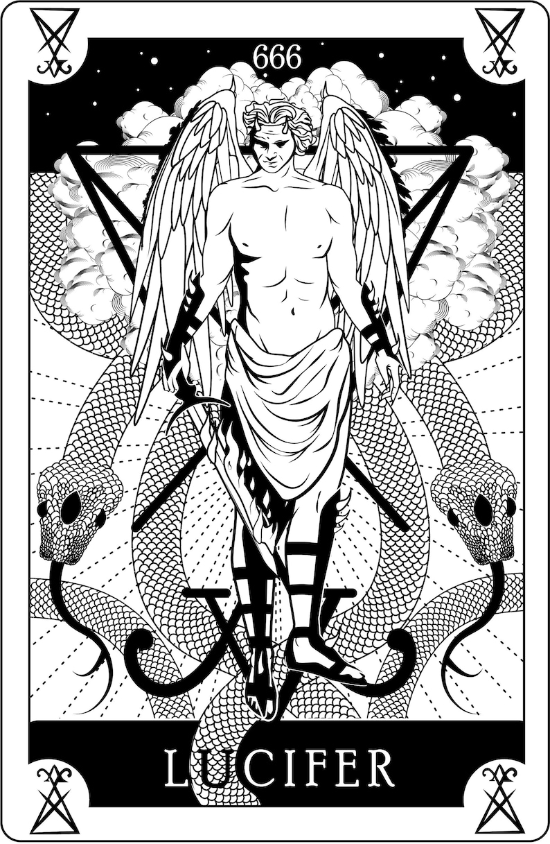Lucifer Fallen Angel SVG PNG PDF Jpg Satanic Instant Download - Etsy