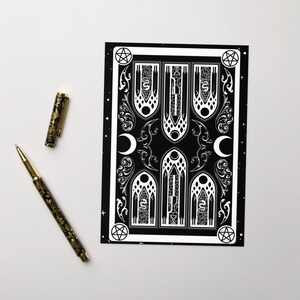 Baphomet Tarot Satanic Holiday Greeting Card Baphomets Black Postcard ...