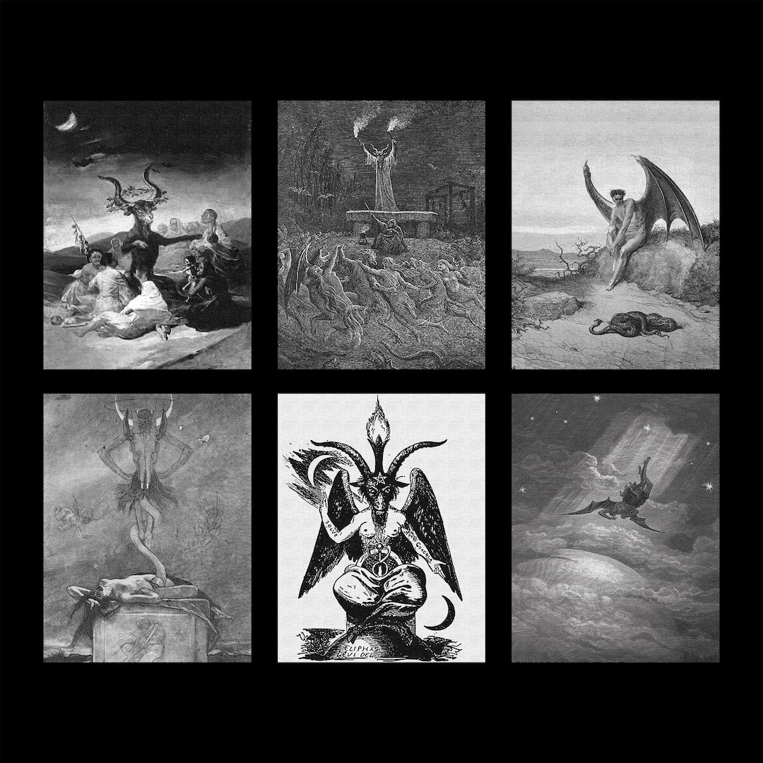 6 Satanic Art Instant JPG & PDF Printable Download | Lucifer Paradise ...