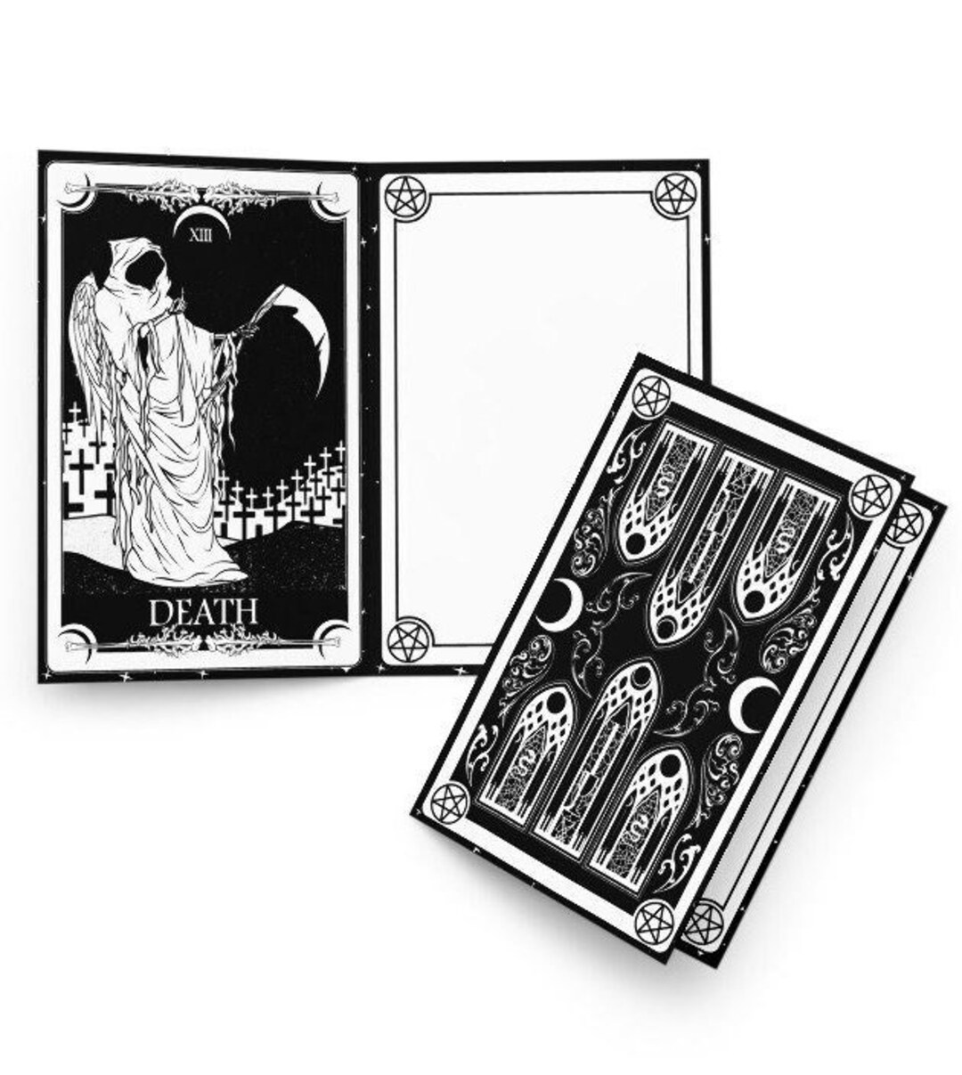 Death Tarot Satanic Holiday Greeting Card Grim Reaper Black Postcard ...