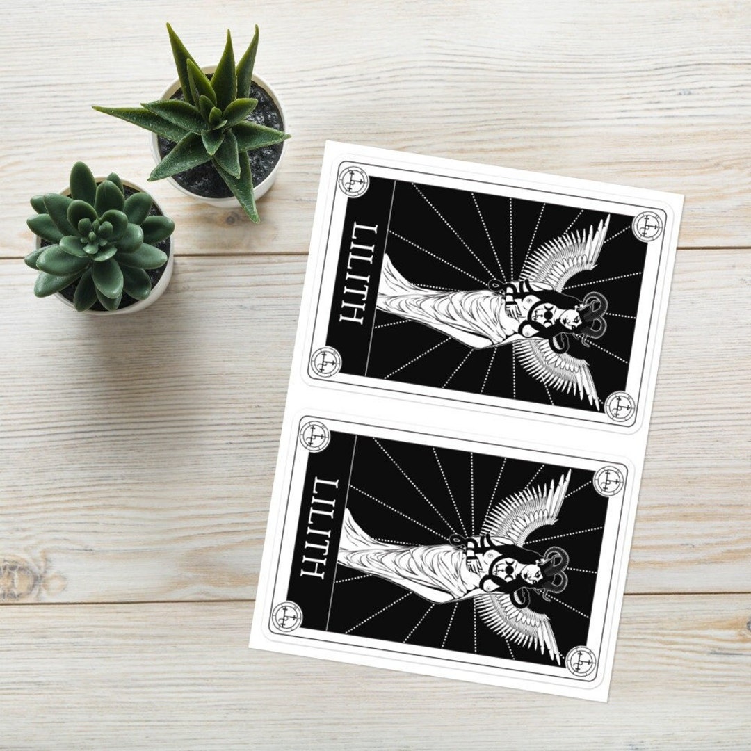 Satanic Black Lilith 2-piece Sticker Sheet Gothic Witchcraft Stationary ...