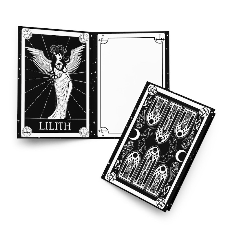 Lilith Tarot Satanic Holiday Greeting Card Hail Satan Black - Etsy