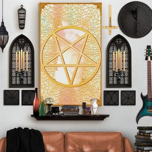 Satanic Sigil Cathedral Tapestry 5x3' Ft Lilith Hanging Tapestries Wall ...