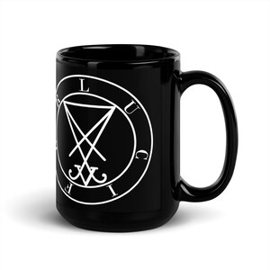 Satanic Sigils Customized Ceramic Coffee Mug Gothic Black Cup Drinkware ...