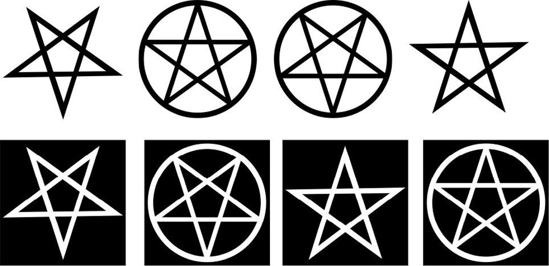 Pentacle Pentagram Bundle SVG PNG PDF Jpg Satanic Instant Download ...