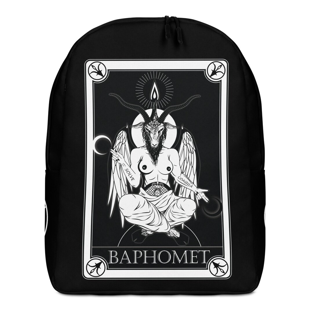 Baphomet Gothic Black Backpack Devil Tarot Card Goth Travel Carry-all ...