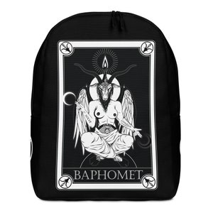 Baphomet Gothic Black Backpack Devil Tarot Card Goth Travel - Etsy