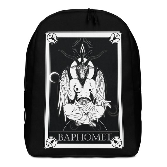 Baphomet Gothic Black Backpack Devil Tarot Card Goth Travel - Etsy