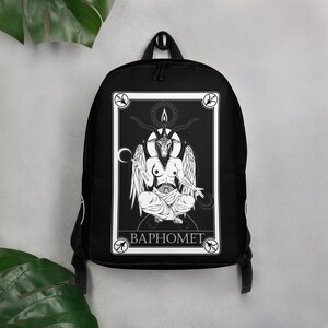 Baphomet Gothic Black Backpack Devil Tarot Card Goth Travel - Etsy