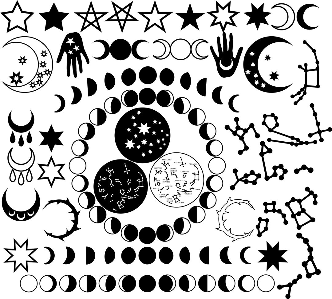 Celestial Instant Digital Download SVG PNG Jpg PDF Moon Star ...