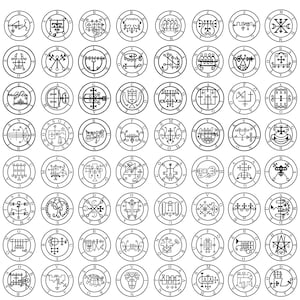 Satanic Ars Goetia Demon Sigils SVG PNG PDF jpg Instant Digital ...