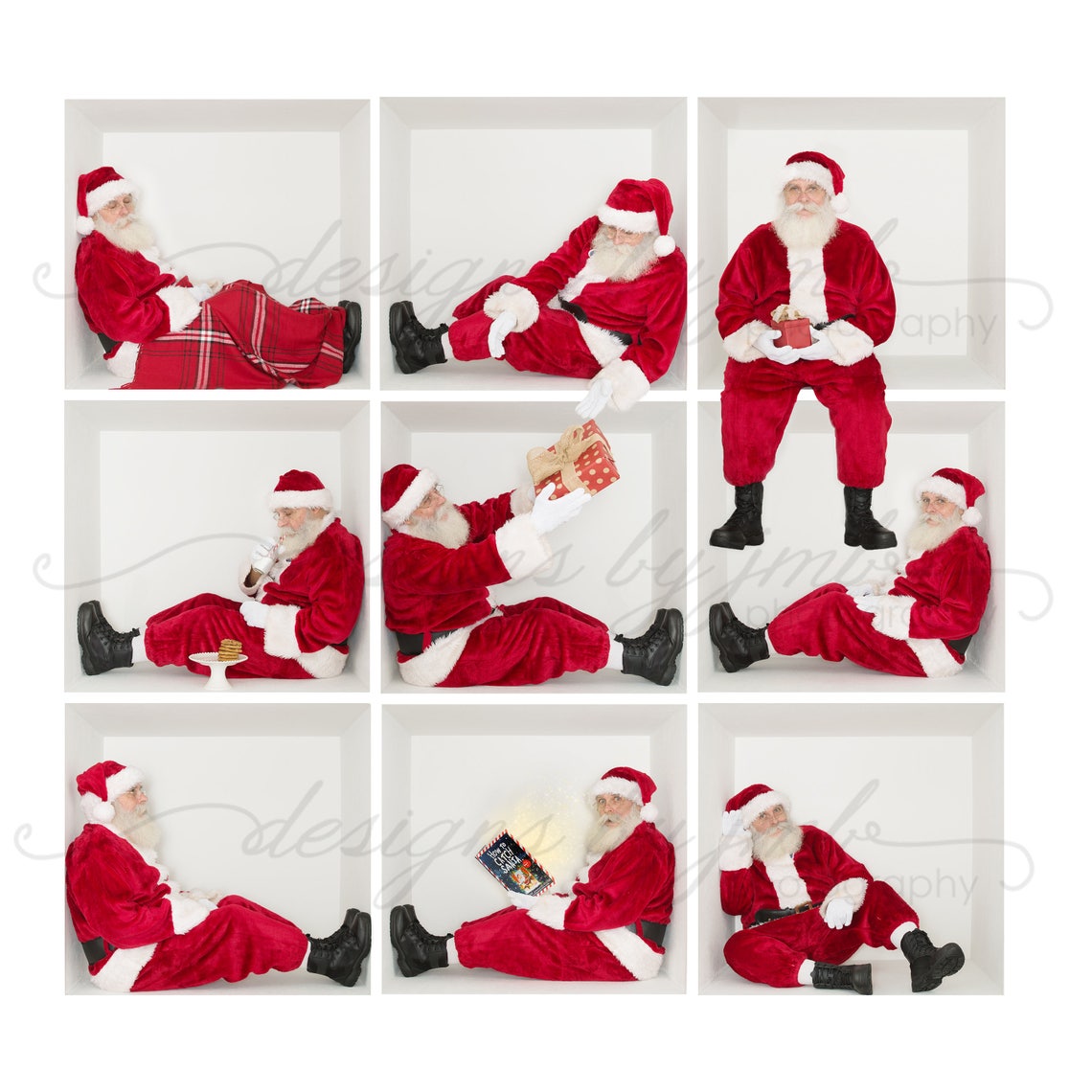 5 Santa in Box Photography Overlays - Etsy