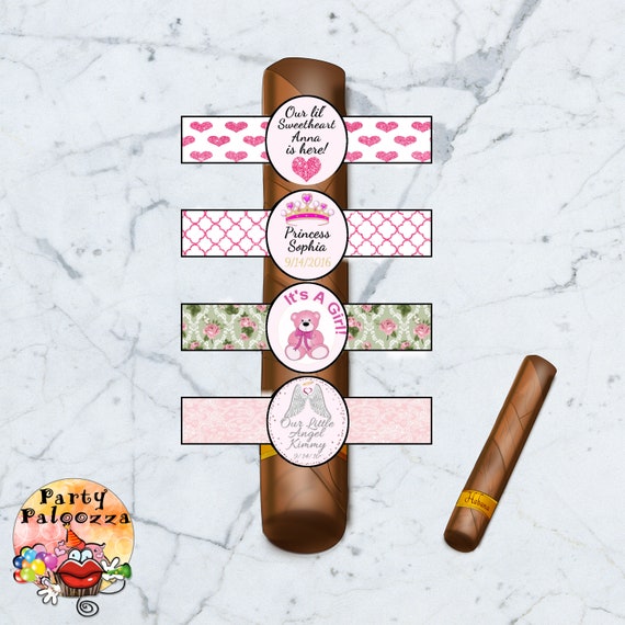 Printable Personalized Cigar Bands/ It's a girl | Etsy