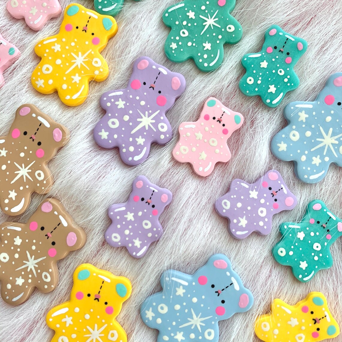 Kawaii Itty Bitty Teddy Bear Polymer Clay Pin / Handmade Gifts for Him ...
