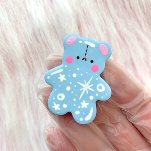 Kawaii Teddy Bear Handmade Polymer Clay Brooch Pin / Creepy Cute Bear ...