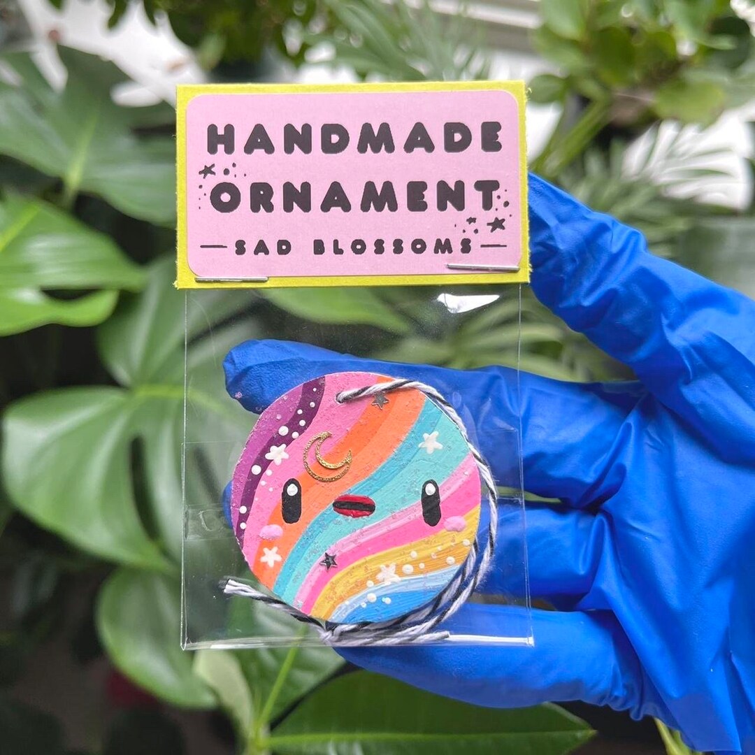 Cute Rainbow Galaxy Clay Ornament / Made in the USA / Christmas Tree ...