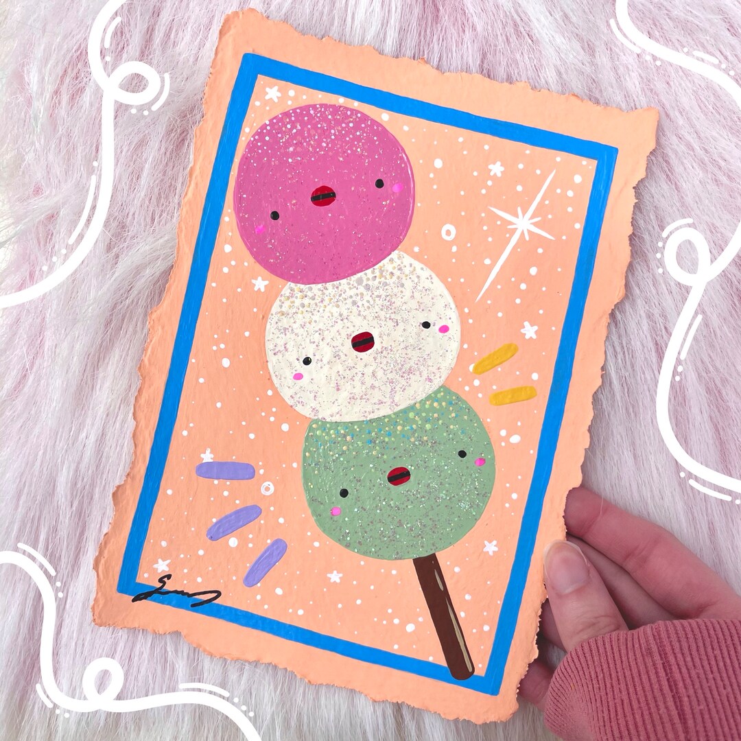 Kawaii Dango Original Acrylic Painting / Cute Handmade Gift - Etsy