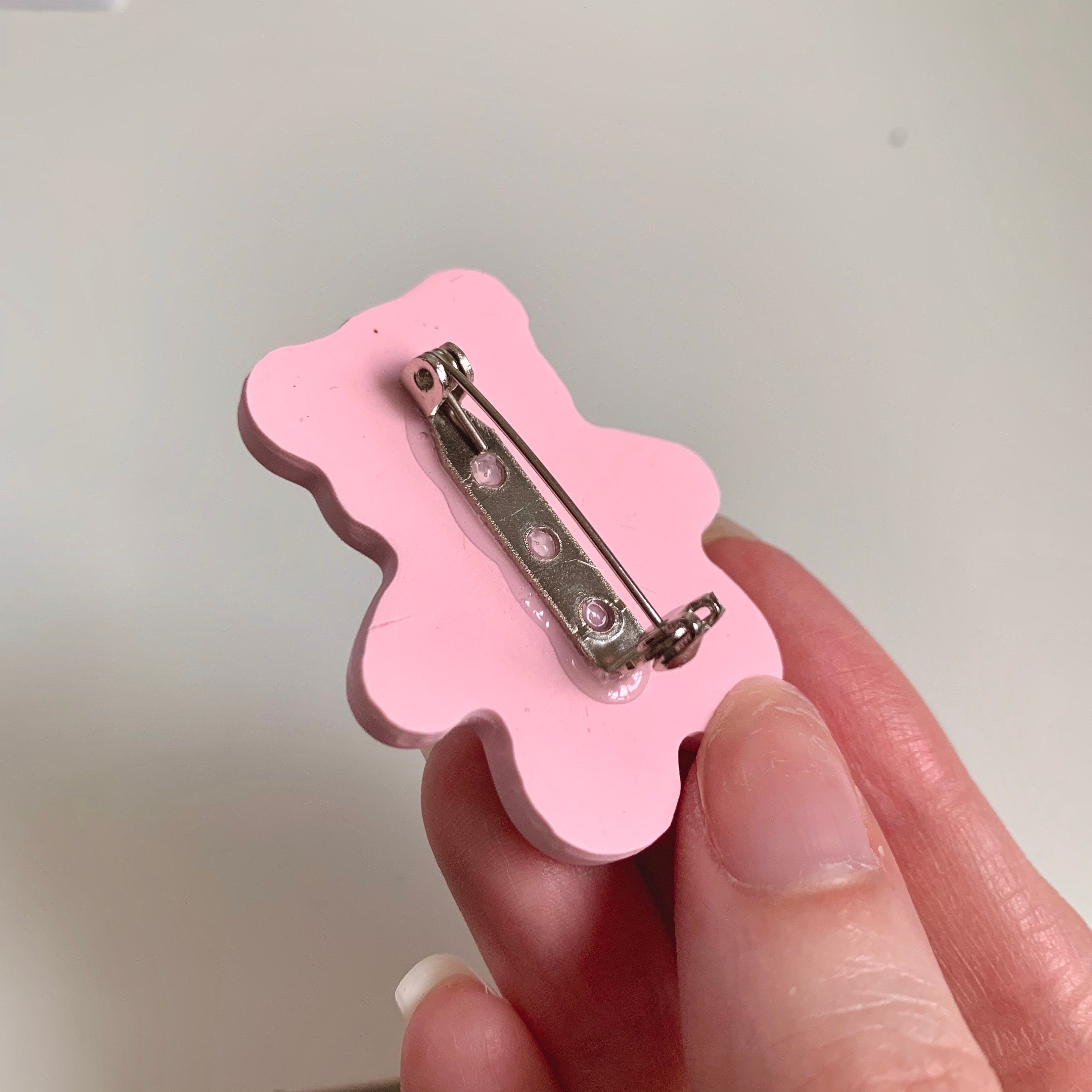 Kawaii Teddy Bear Polymer Clay Brooch / Handmade Clay Pin / Kidcore ...