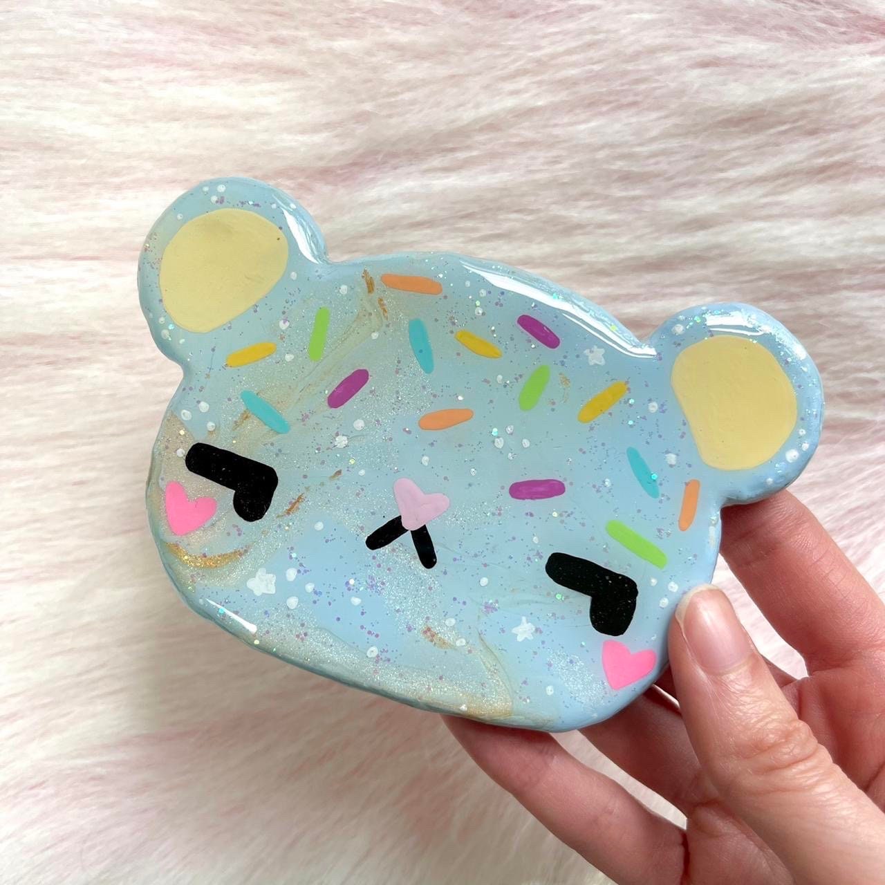 Kawaii Moody Teddy Bear Sculpture: Polymer Clay Epoxy Resin Art - Etsy