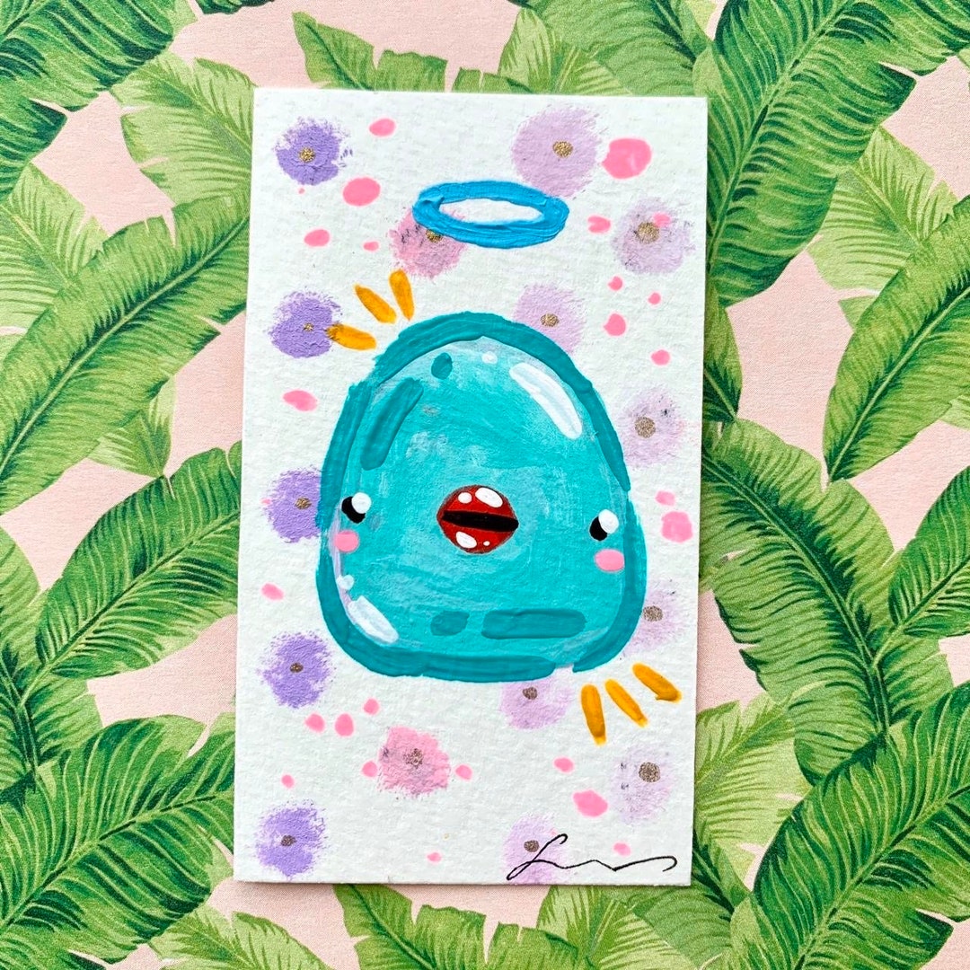 Kawaii Mochi Miniature Acrylic Painting / One of a Kind Gifts for Him ...