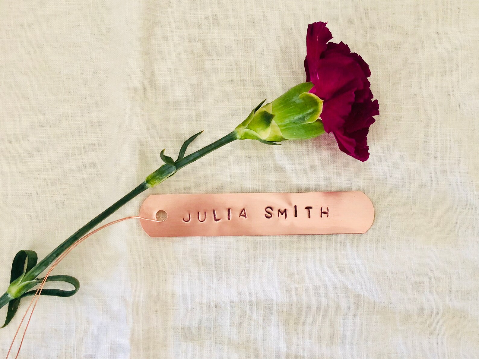 Personalised Name Tags Copper Name Tag Hand Stamped Place | Etsy