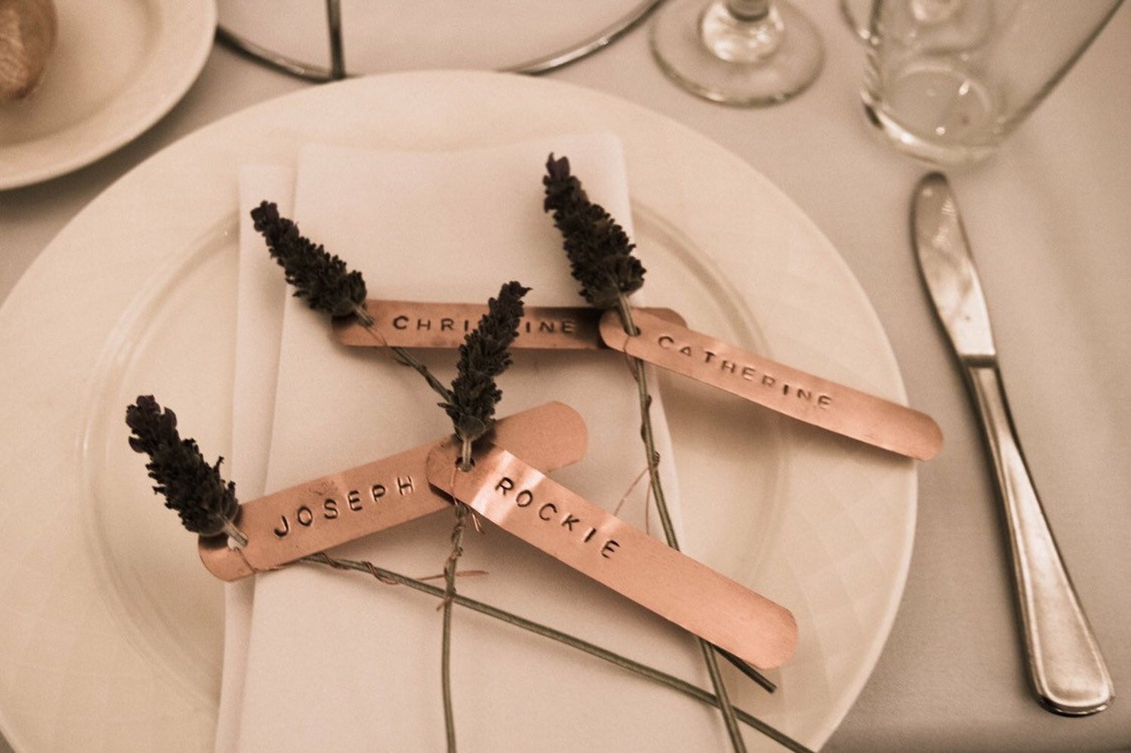 Personalised Name Tags Copper Name Tag Hand Stamped Place | Etsy