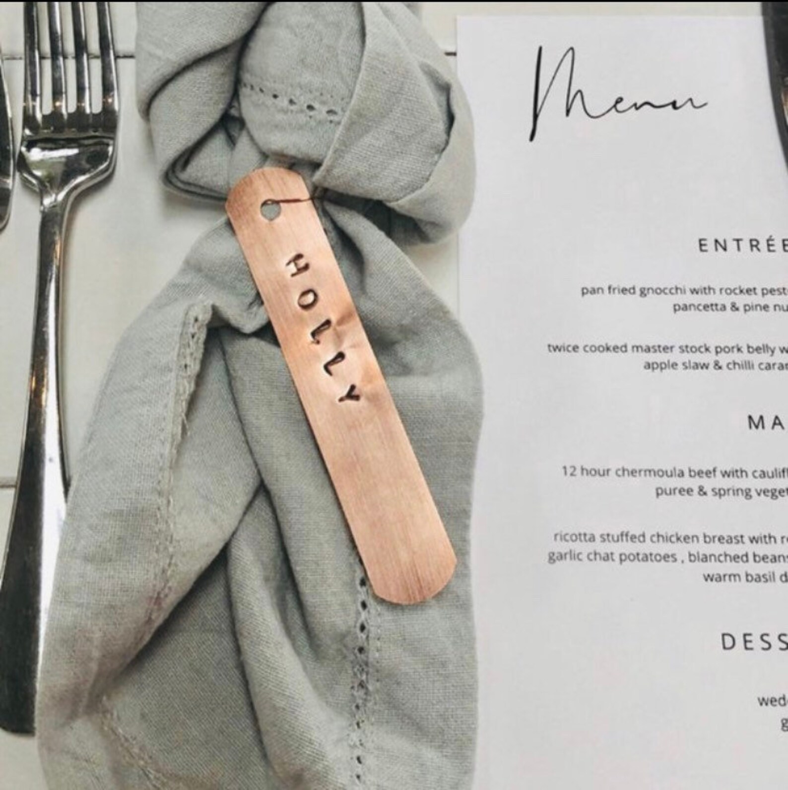 Personalised Name Tags Copper Name Tag Hand Stamped Place | Etsy