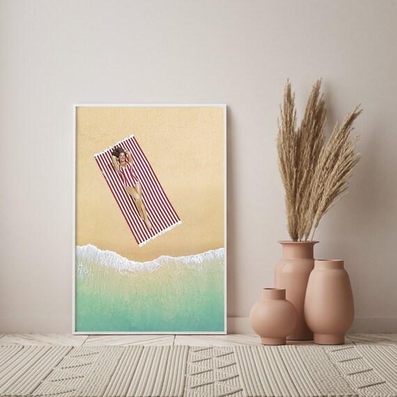 Vintage Sunbathing Poster Digital Print 16x24 Inch | Etsy