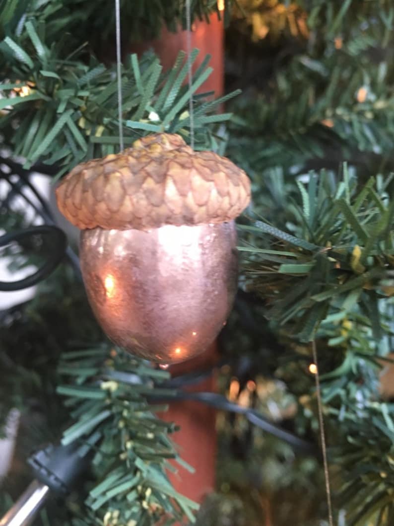 Metallic Painted Acorn Ornaments - Etsy