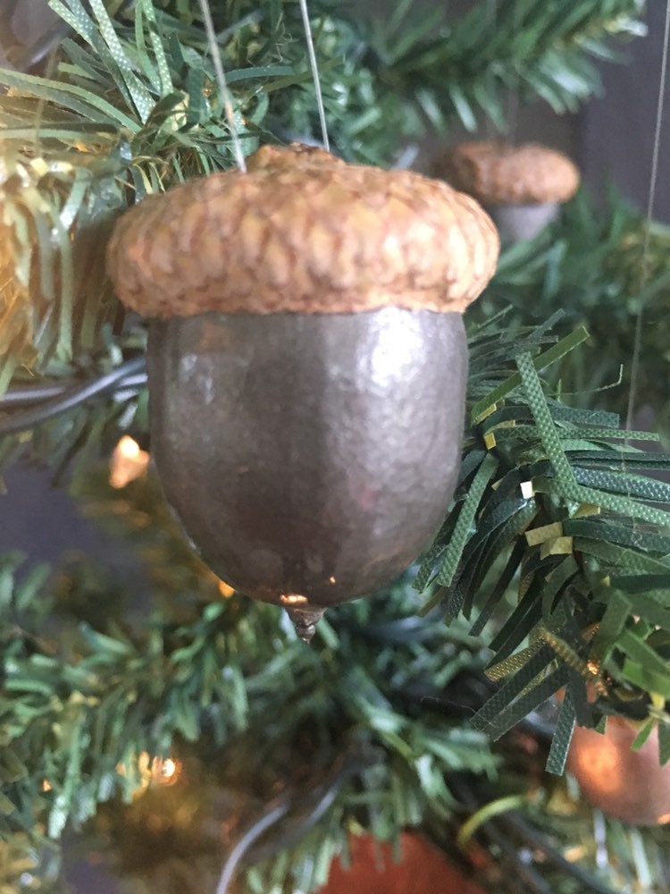 Metallic Painted Acorn Ornaments | Etsy