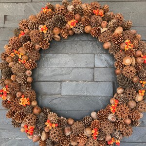 Natural Fall Wreath: Acorn, Pine Cone & Bittersweet - Etsy